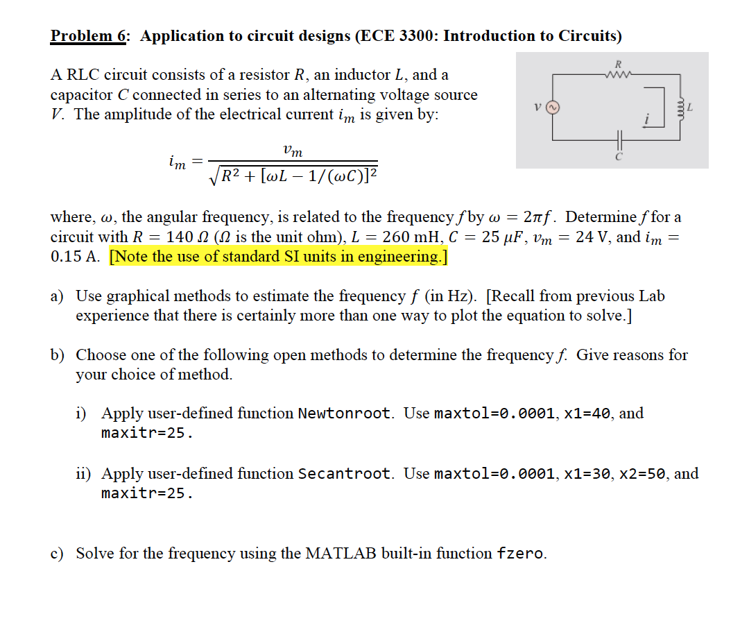 Problem 6: Application to circuit designs (ECE 3300: | Chegg.com