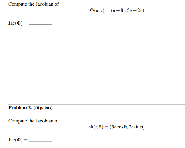 Solved Compute the Jacobian of | Chegg.com