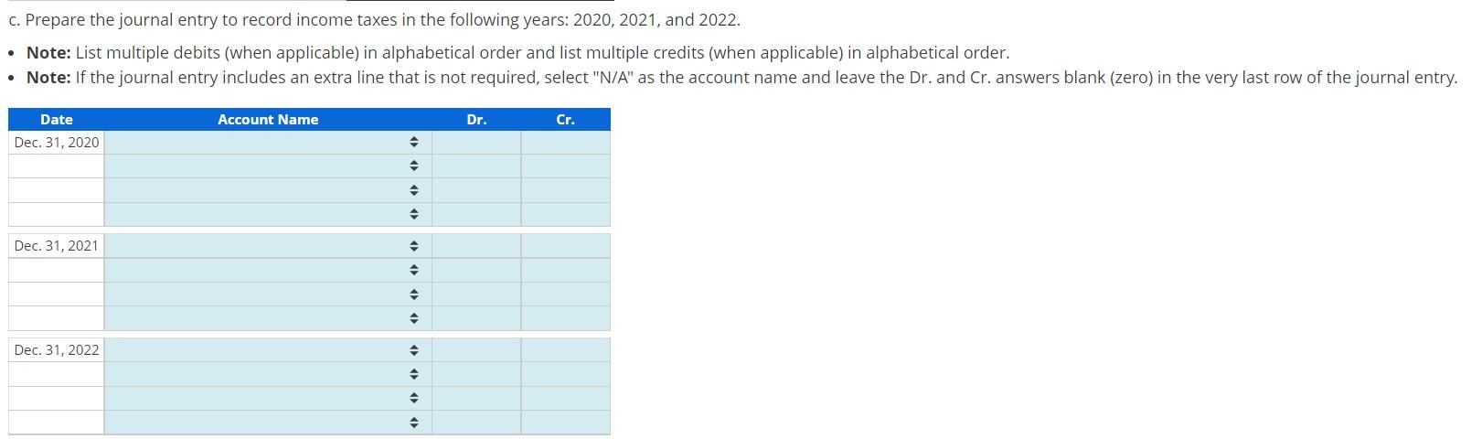 Solved . Recording Multiple Temporary Differences, Multiple | Chegg.com