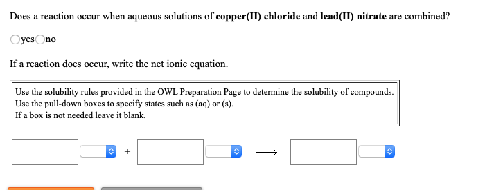 Solved Does a reaction occur when aqueous solutions of | Chegg.com