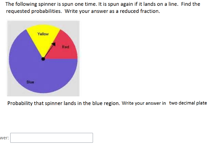 Solved The following spinner is spun one time. It is spun | Chegg.com