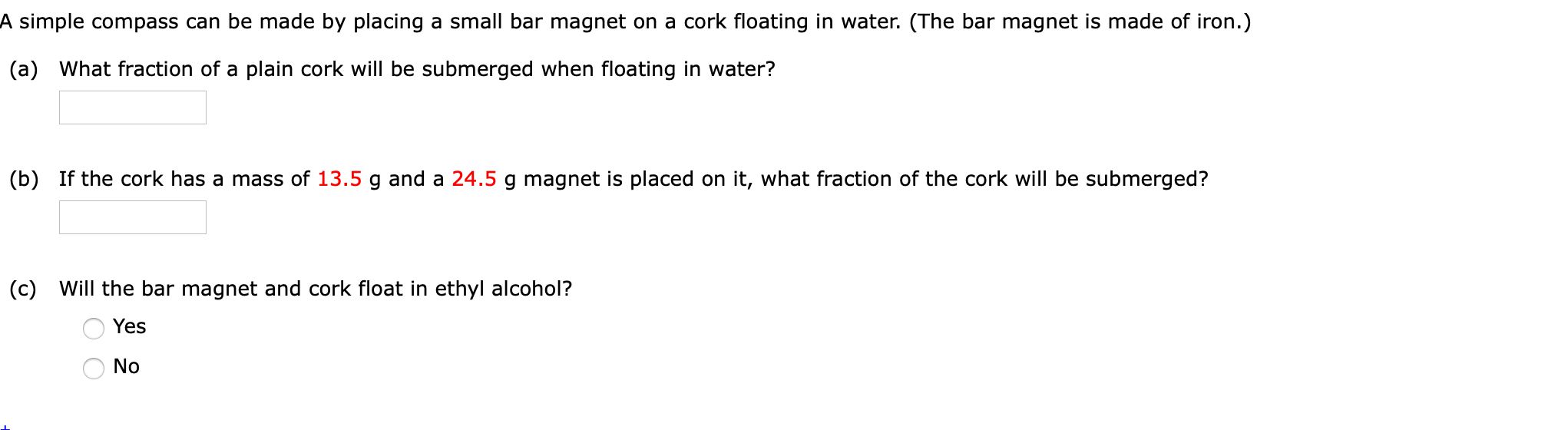 Solved A simple compass can be made by placing a small bar | Chegg.com
