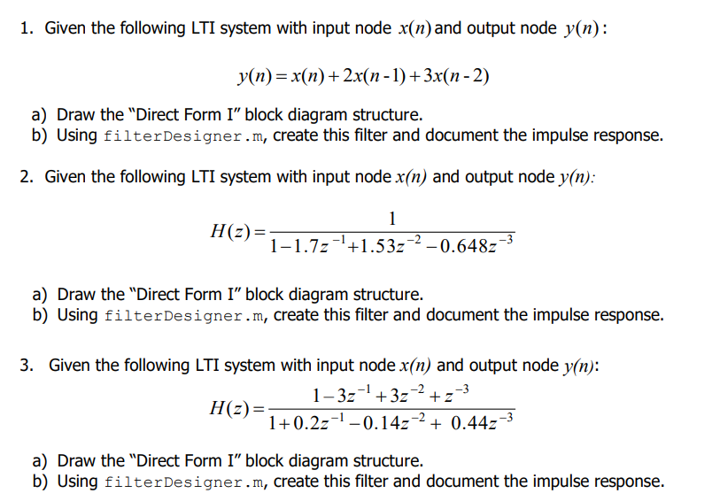 Solved Do problems 1, 2, AND 3. Complete Part A) of each | Chegg.com