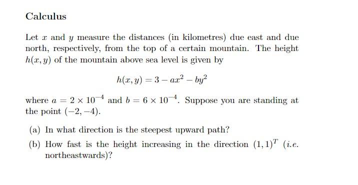 Solved Calculus Let u and y measure the distances (in | Chegg.com