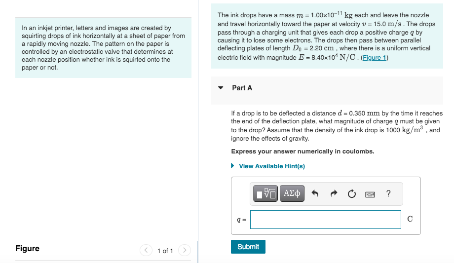 Solved In an inkjet printer, letters and images are created | Chegg.com