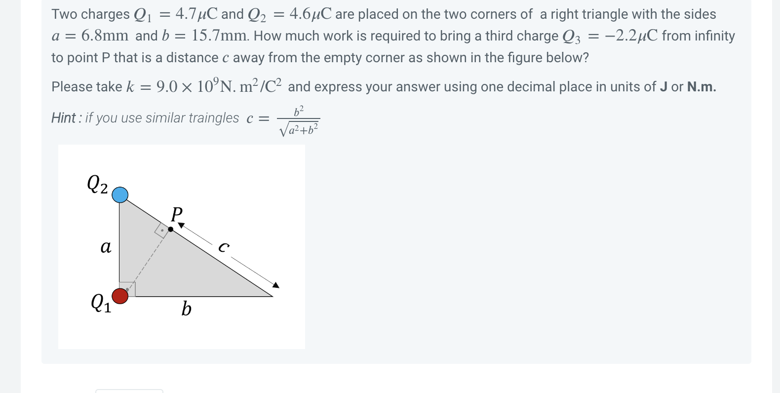 Solved Two charges Q1=4.7μC and Q2=4.6μC are placed on the | Chegg.com