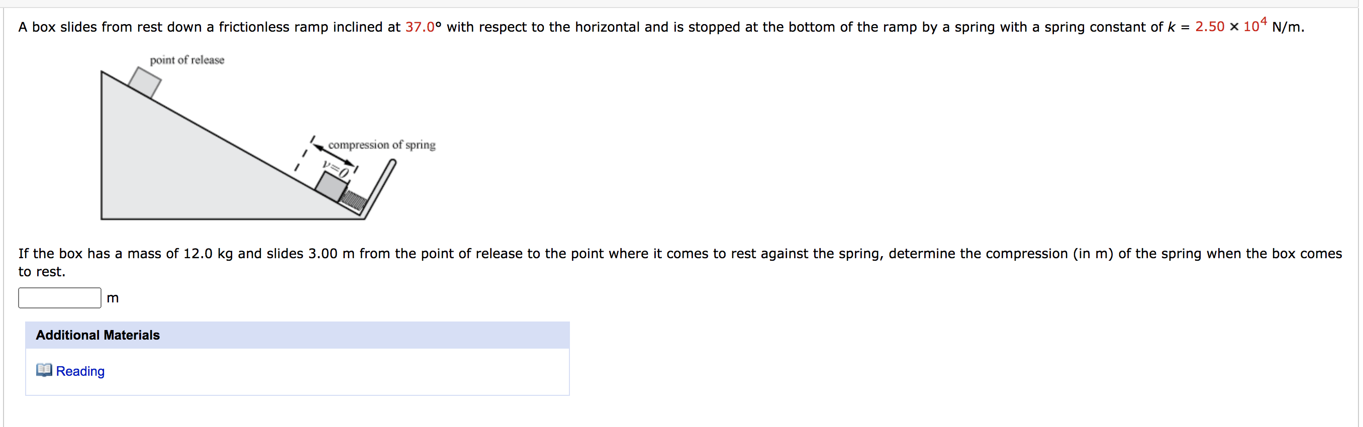 Solved A box slides from rest down a frictionless ramp | Chegg.com