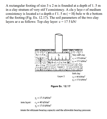 Solved A rectangular footing of size 3×2 m is founded at a | Chegg.com
