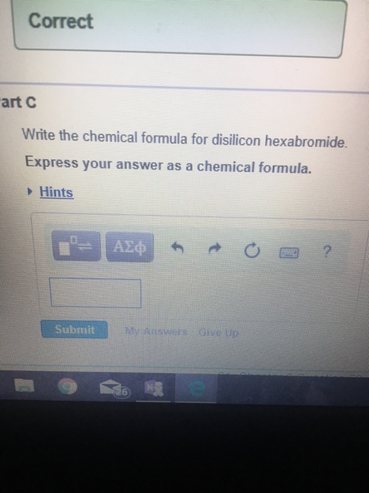 Solved Correct art C Write the chemical formula for | Chegg.com