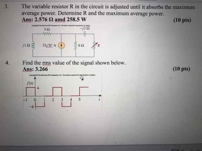 Solved The variable resistor R in the circuit is adjusted | Chegg.com