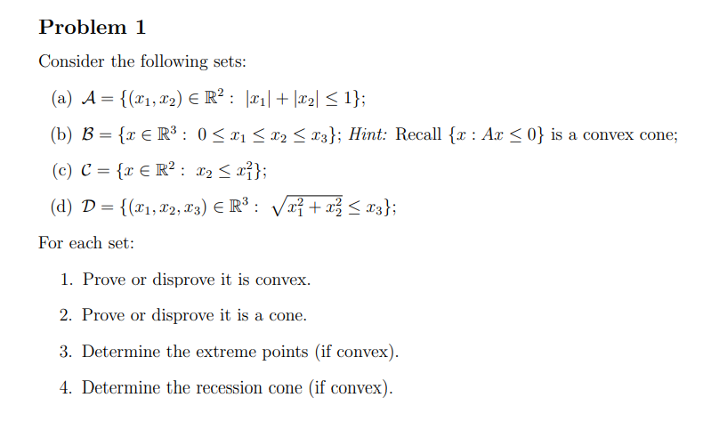 Solved Consider the following sets: (a) | Chegg.com