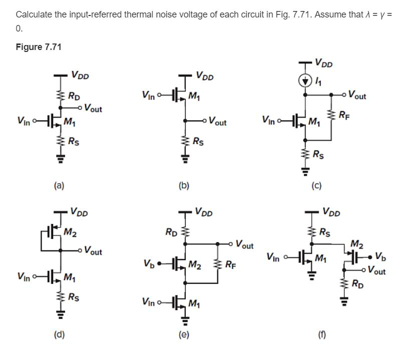 Calculate the input-referred thermal noise voltage of | Chegg.com