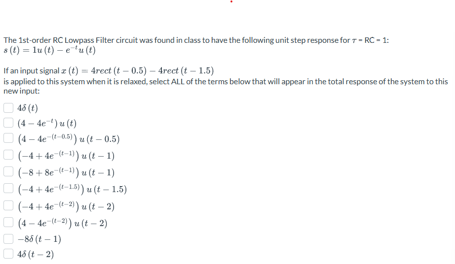 Solved The 1st-order RC Lowpass Filter circuit was found in | Chegg.com