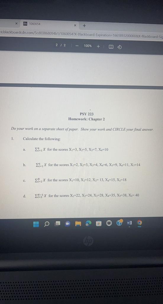Solved Do your work on a separate sheet of paper: Show your | Chegg.com