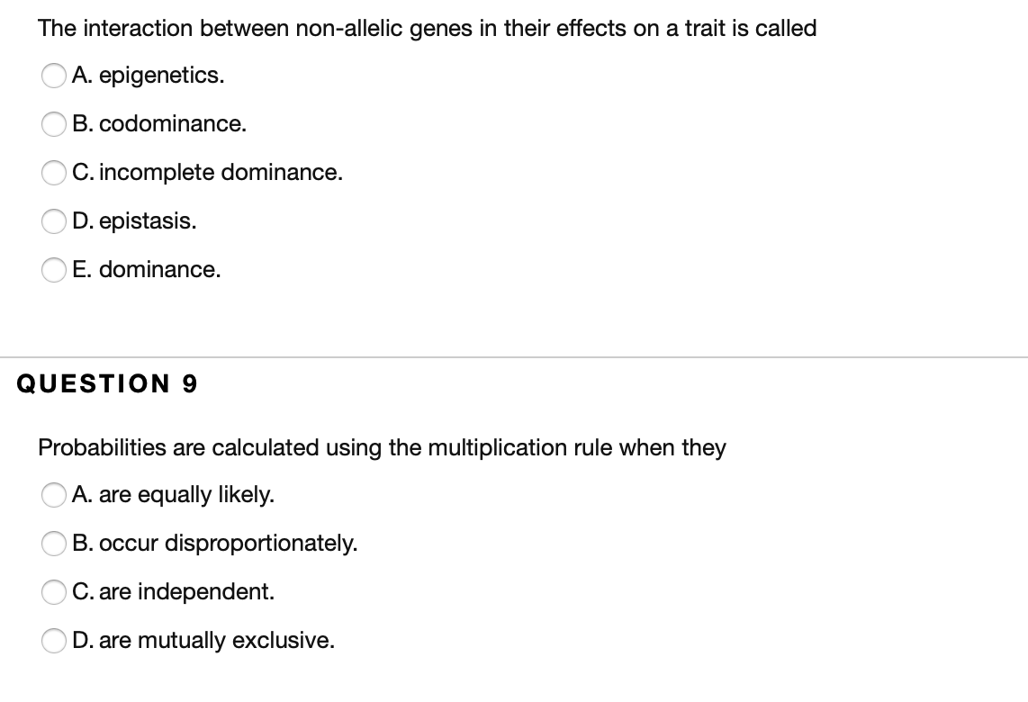 Solved The interaction between non-allelic genes in their | Chegg.com
