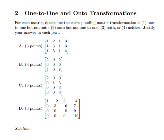 Solved For each matrix, determine the corresponding matrix | Chegg.com