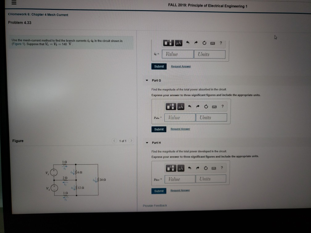 Solved = FALL 2019: Principle of Electrical Engineering 1 | Chegg.com