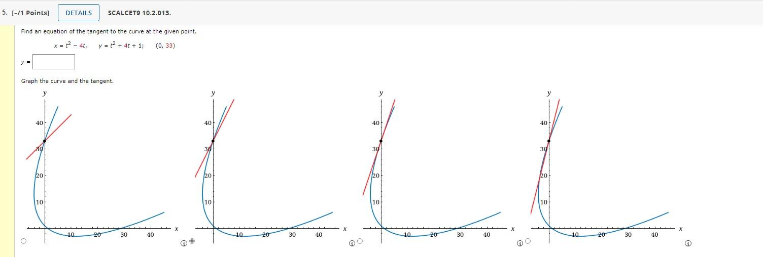 Solved Find an equation of the tangent to the curve at the | Chegg.com