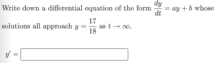 Solved dy Write down a differential equation of the form = | Chegg.com