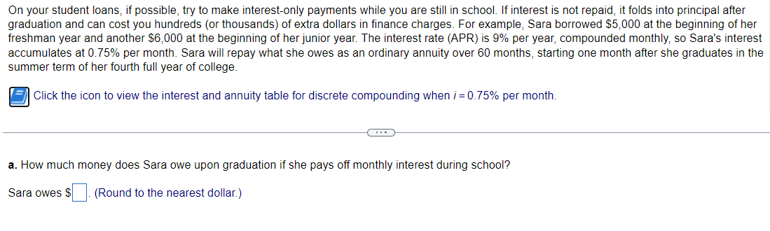 Solved On your student loans, if possible, try to make | Chegg.com