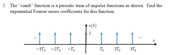 Solved 5. The "comb" function is a periodic train of impulse | Chegg.com