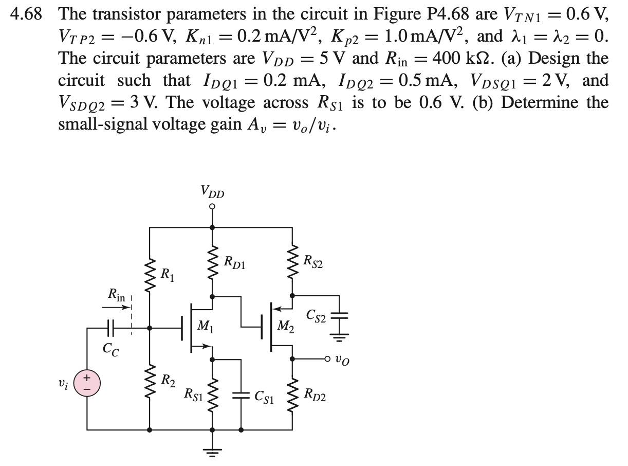 Solved .68 The transistor parameters in the circuit in | Chegg.com