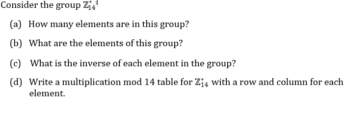 Solved Consider the group Z4' (a) How many elements are in | Chegg.com