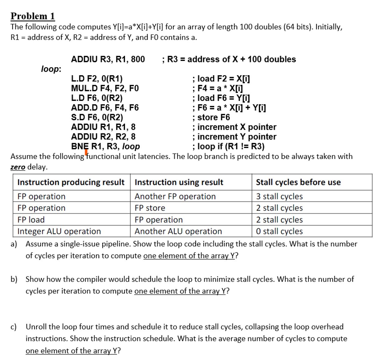 Solved Problem 1The following code computes | Chegg.com