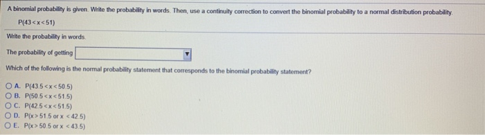 Solved A binomial probablity is given Write the probability | Chegg.com