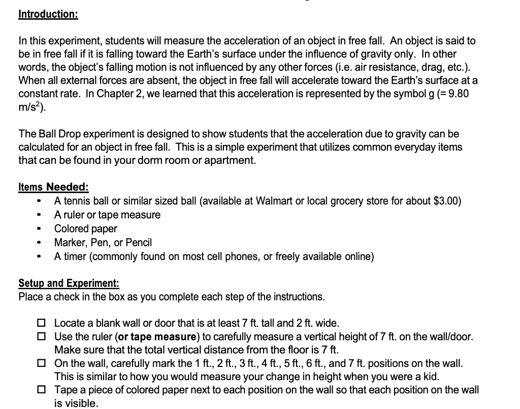 In this experiment, students will measure the | Chegg.com