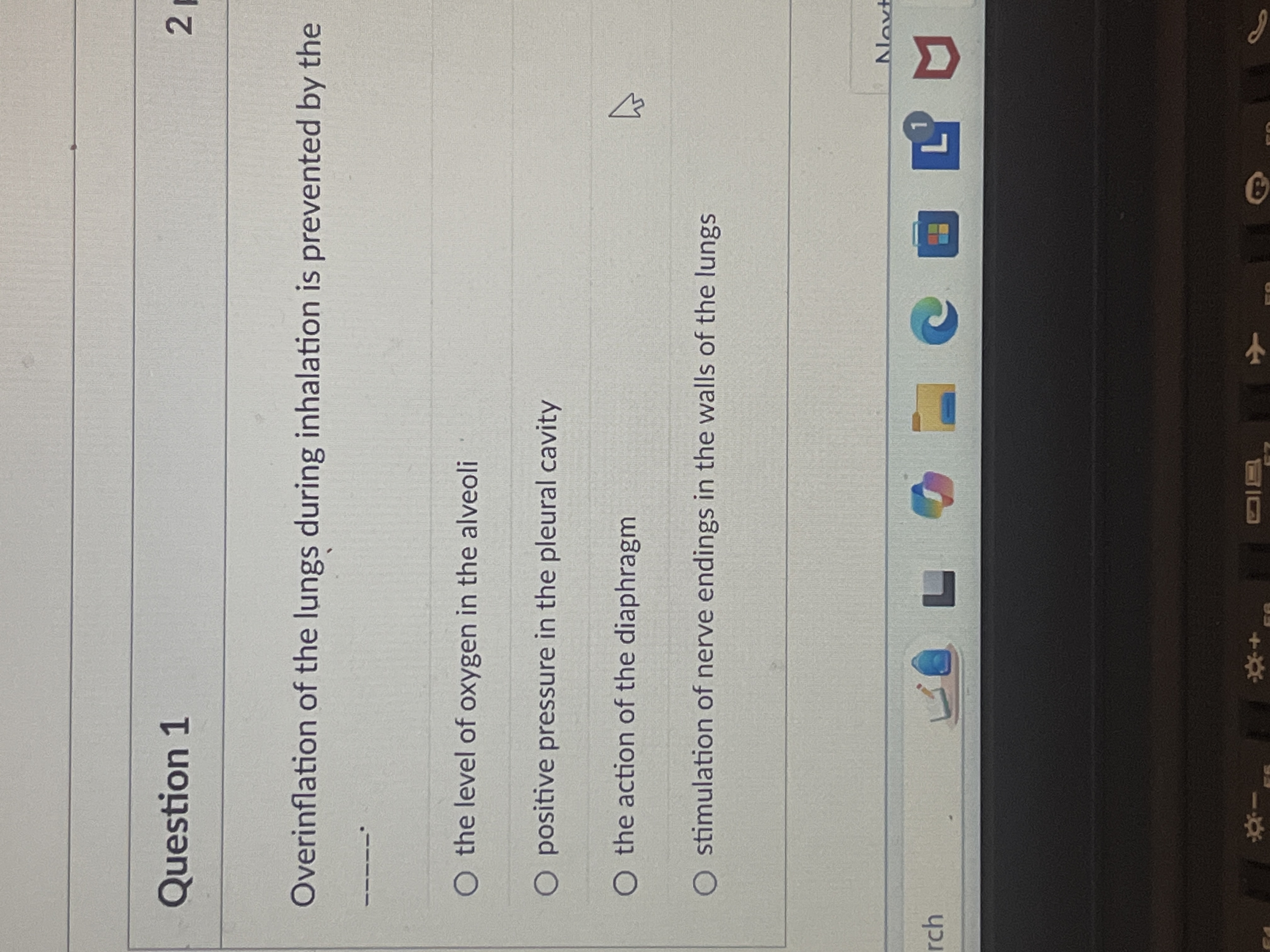 Solved Question 1Overinflation of the lungs during | Chegg.com