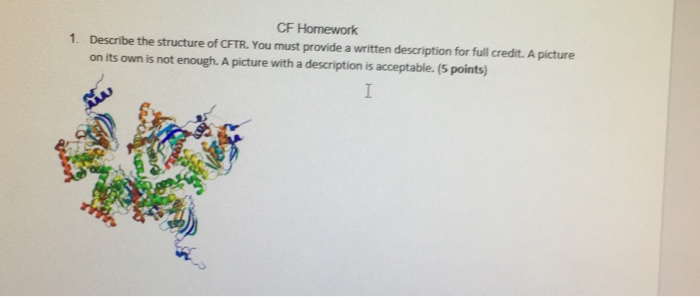 Solved CF Homework 1. Describe the structure of CFTR. You | Chegg.com