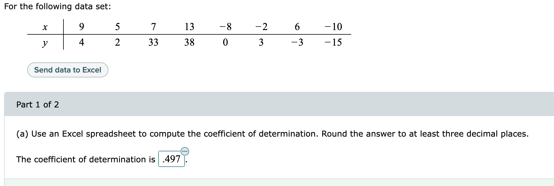 Solved For the following data set: Part 1 of 2 (a) Use an | Chegg.com