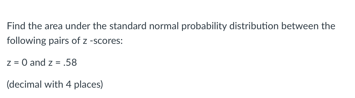 Solved Find the area under the standard normal probability | Chegg.com