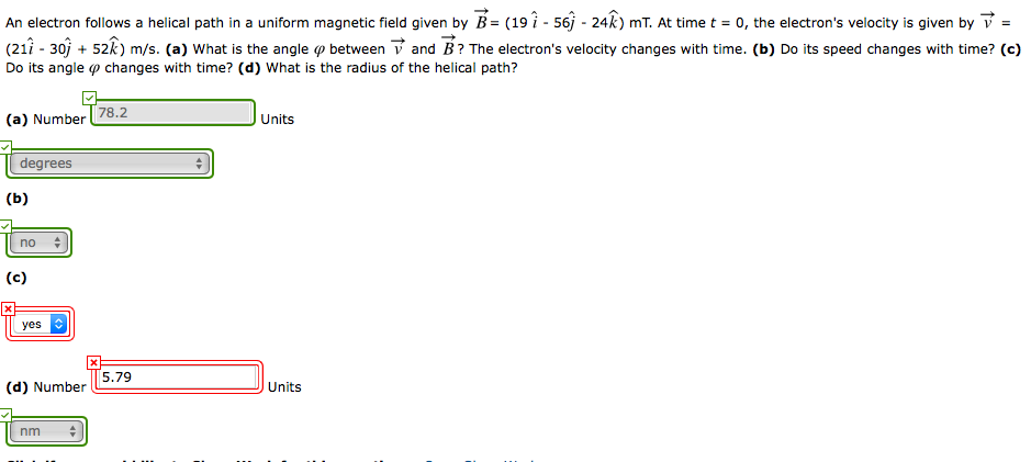 Solved An electron follows a helical path in a uniform | Chegg.com