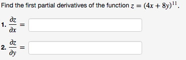 Solved Find the first partial derivatives of _4x-4y ... | Chegg.com