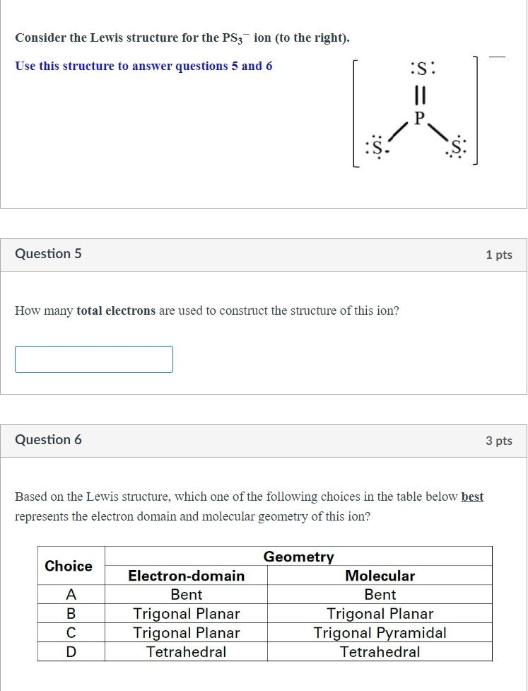 Solved Consider the Lewis structure for the PS3−ion (to the | Chegg.com