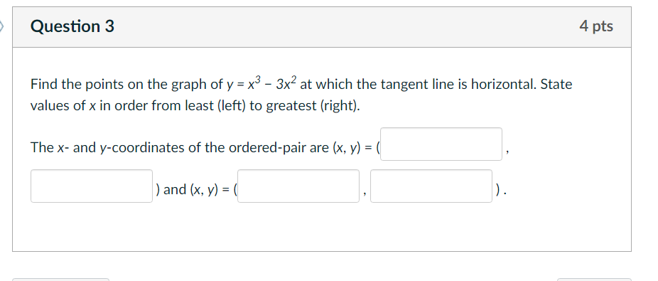 Solved Question 3Find the points on the graph of y=x3-3x2 | Chegg.com