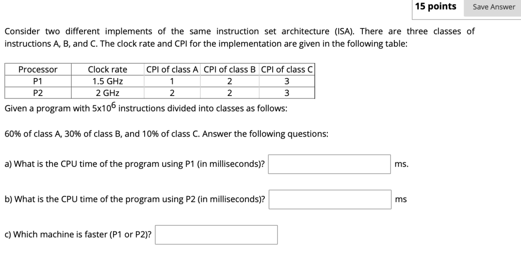 Solved 15 points Save Answer Consider two different | Chegg.com