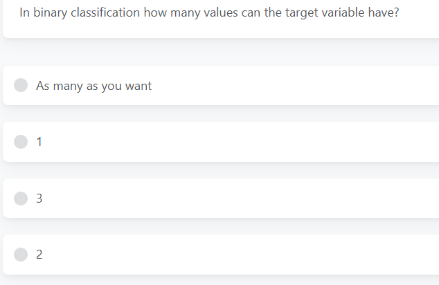 Solved In binary classification how many values can the | Chegg.com