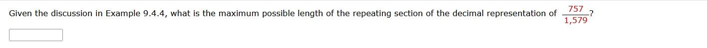 Solved Given the discussion in Example 9.4.4, what is the | Chegg.com