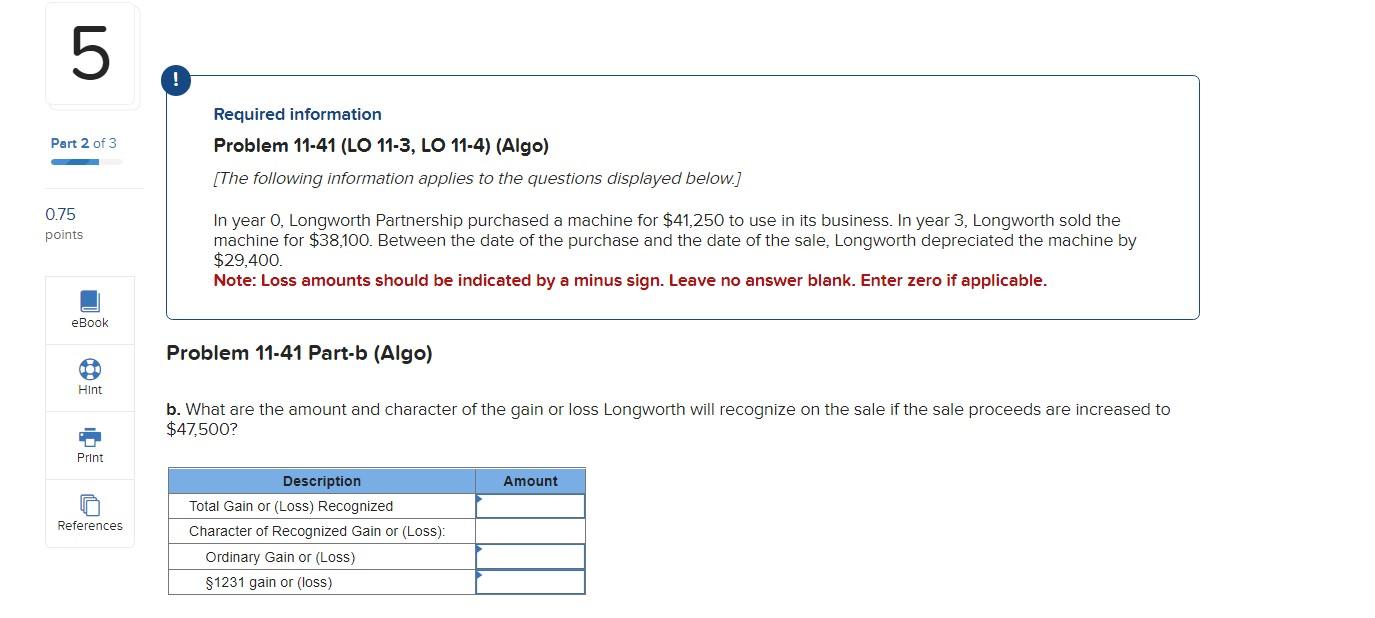 Solved Required information Problem 11-41 (LO 11-3, LO 11-4) | Chegg.com