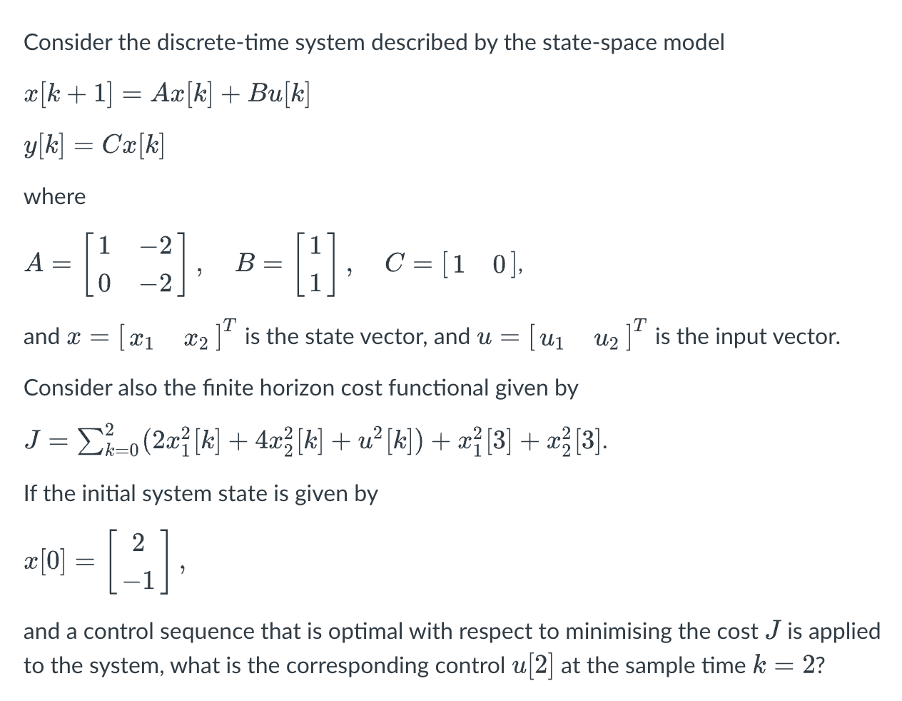 Solved Consider the discrete-time system described by the | Chegg.com