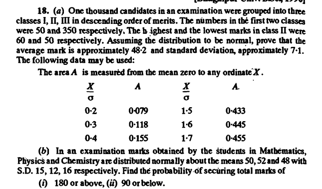 Solved 18. (a) One thousand candidates in an examination | Chegg.com
