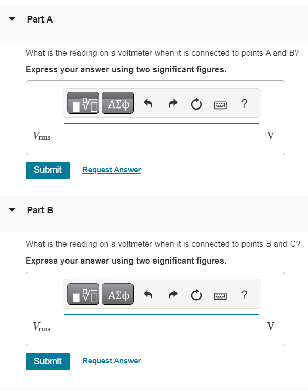 Solved An ac voltmeter, which displays the rms voltage | Chegg.com