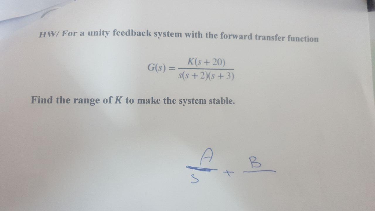 Solved HW/ For a unity feedback system with the forward | Chegg.com