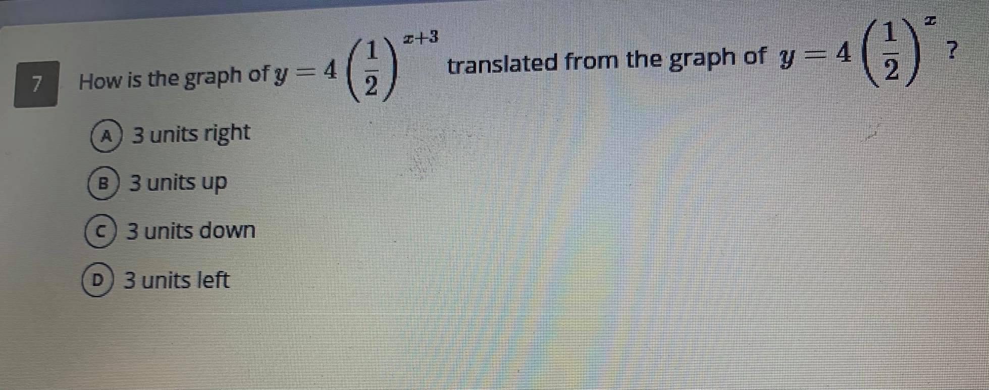Solved ? 2) translated from the graph of y = 4 2 7 How is | Chegg.com