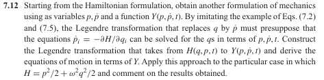Solved 7.12 ﻿Starting from the Hamiltonian formulation, | Chegg.com