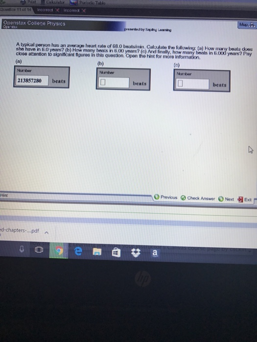 Solved A typical person has an average heart rate of 68.0 | Chegg.com