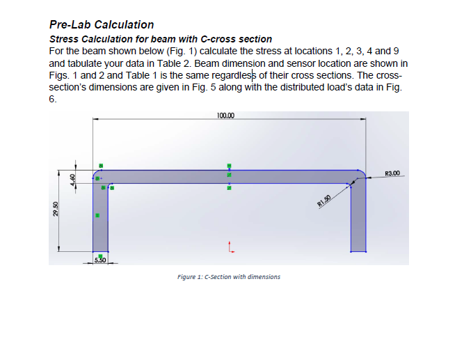 Solved Pre-Lab Calculation Stress Calculation for beam with | Chegg.com